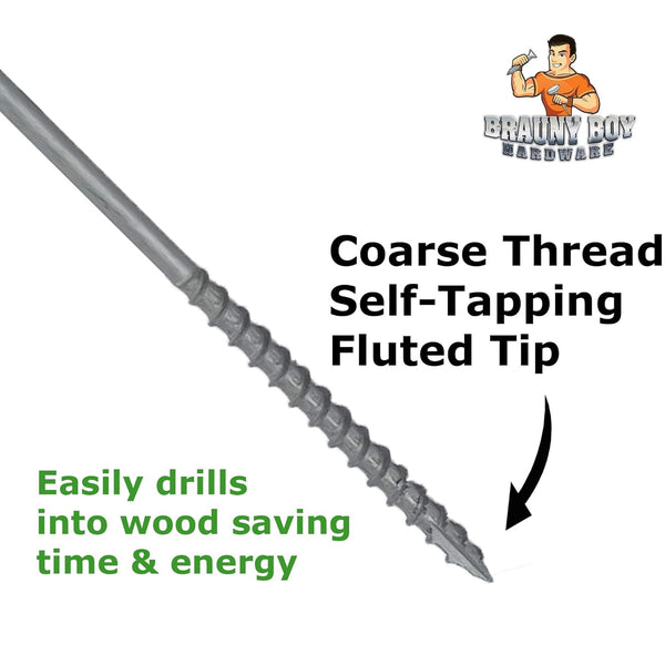 #12 x 12”- Extra Long Structural Lag Heavy Duty Construction Wood Scre ...