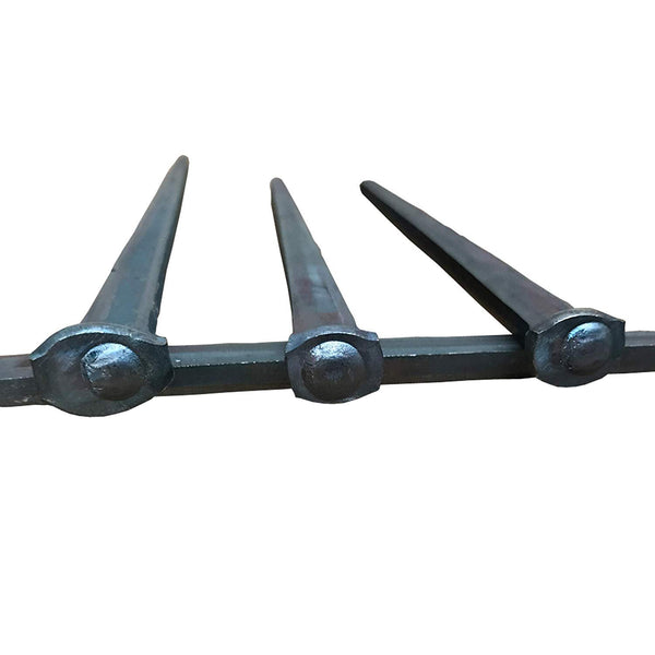 6"- Steel Square Common Rose Head STANDARD-60d - Large Spike Nails (5 ...